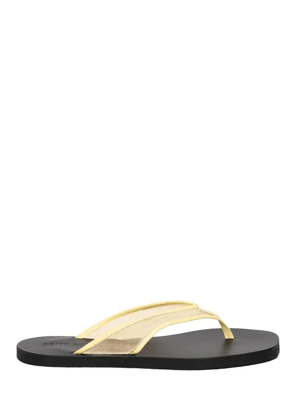 BRITT NETTA Seline Mesh Flat Sandals - Yellow