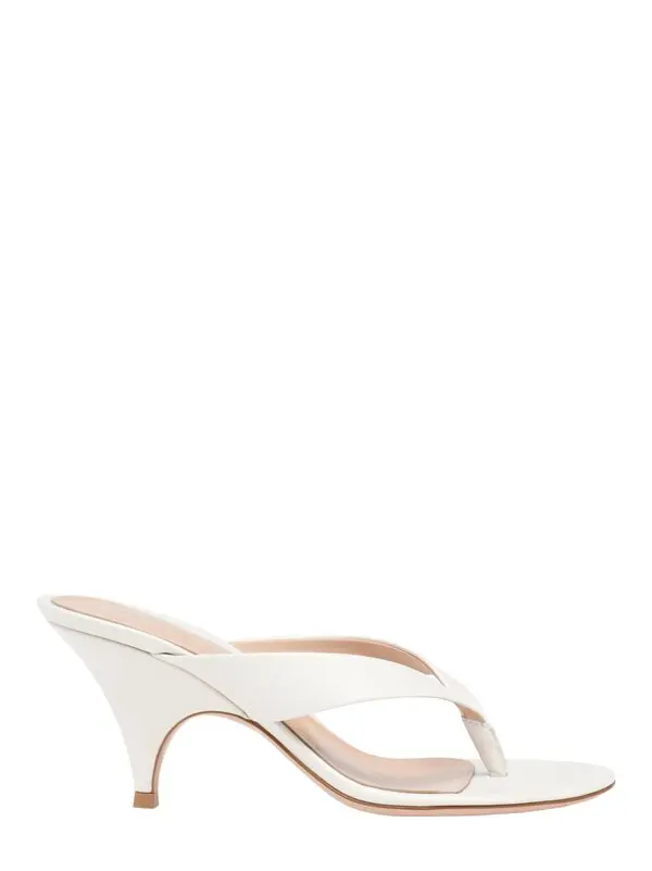 GIANVITO ROSSI Sofia Leather Thong Sandals - White