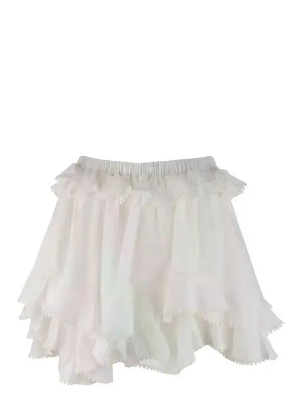 LES FILLES D'EVA Ruffled Tiered Mini Skirt - White