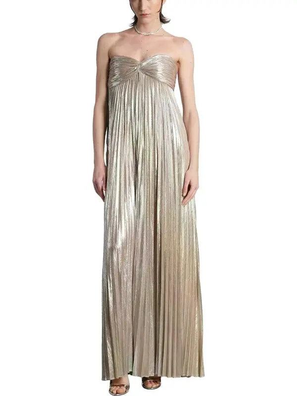 Retrofete Zoa Pleated Maxi Dress - Silver