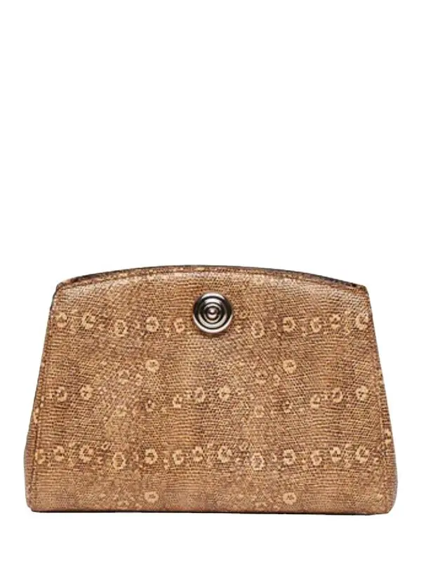 LIFFNER Pushlock Lizard Embossed Clutch - Beige