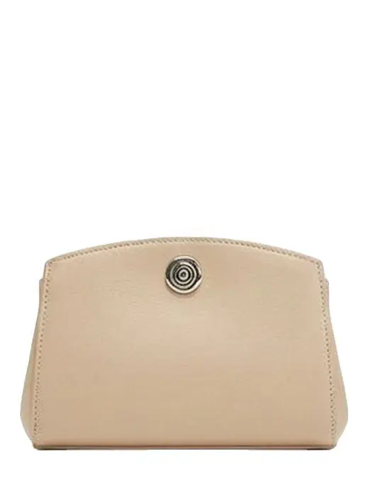 LIFFNER Pushlock Lizard Embossed Clutch - Cream