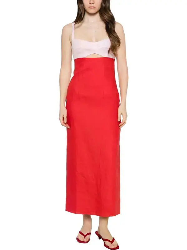 CALA DE LA CRUZ Nara Cut-out Midi Dress - Red