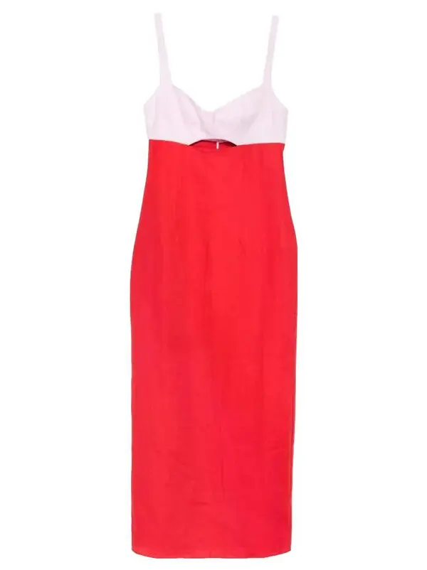 CALA DE LA CRUZ Nara Cut-out Midi Dress - Red