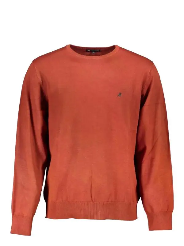 U.S. Grand Logo-embroidered Crew-neck Sweater - Orange