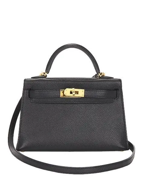FWRD RENEW Hermes Epsom Kelly 20 Handbag - Black