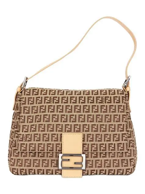FWRD RENEW Fendi Zucchino Mama Baguette Shoulder Bag - Beige