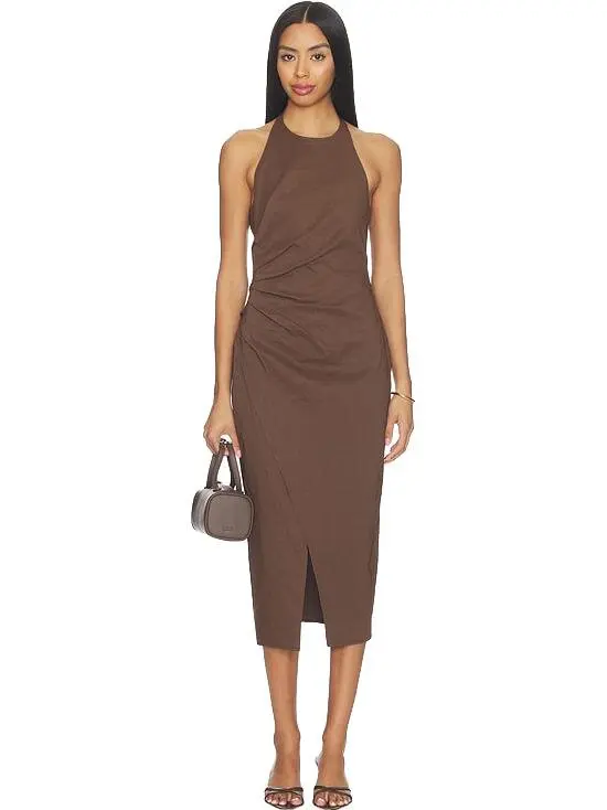 A.L.C. Sylvie Halterneck Dress - Brown