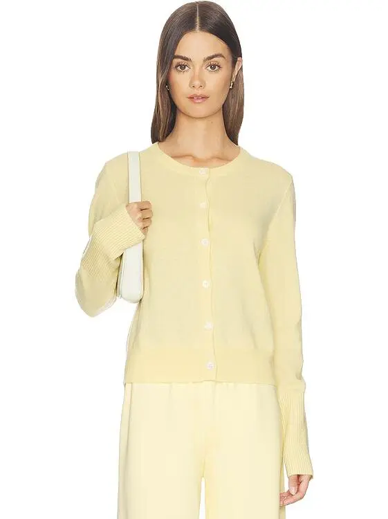 LA LIGNE Solid Cashmere Cardigan - Lemon