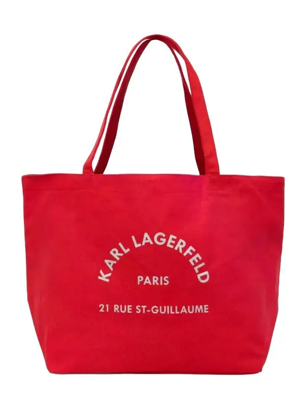 Karl Lagerfeld Logo Print Tote Bag - Red
