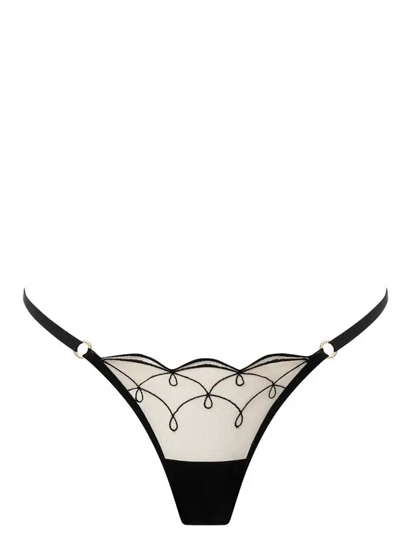 Bluebella Marceline Embroidered Sheer Panty - Black