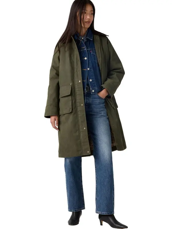 LEVI'S Full Length Canvas Barn Coat - Dark Olive