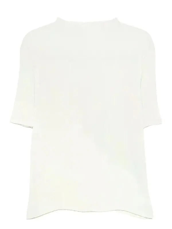 Issey Miyake Pleated Short Sleeve T-shirt - Neutrals