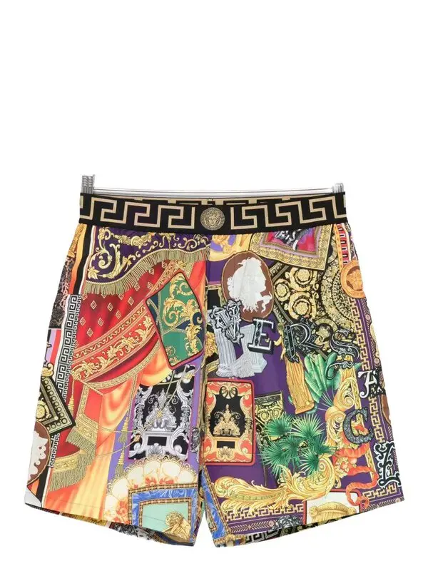 Versace Baroque-print Swim Shorts - Yellow