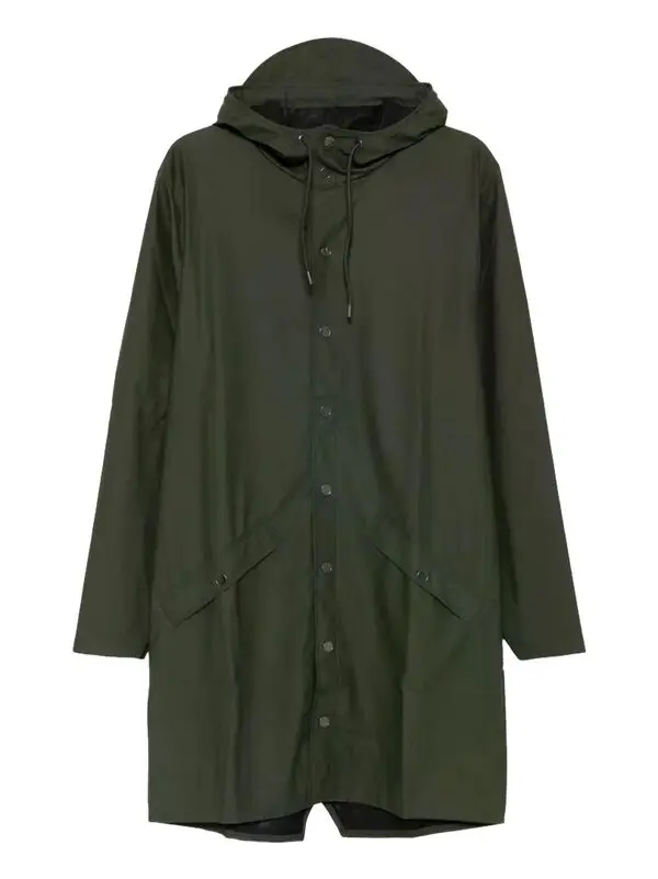 Rains Hooded Waterproof Coat - Green
