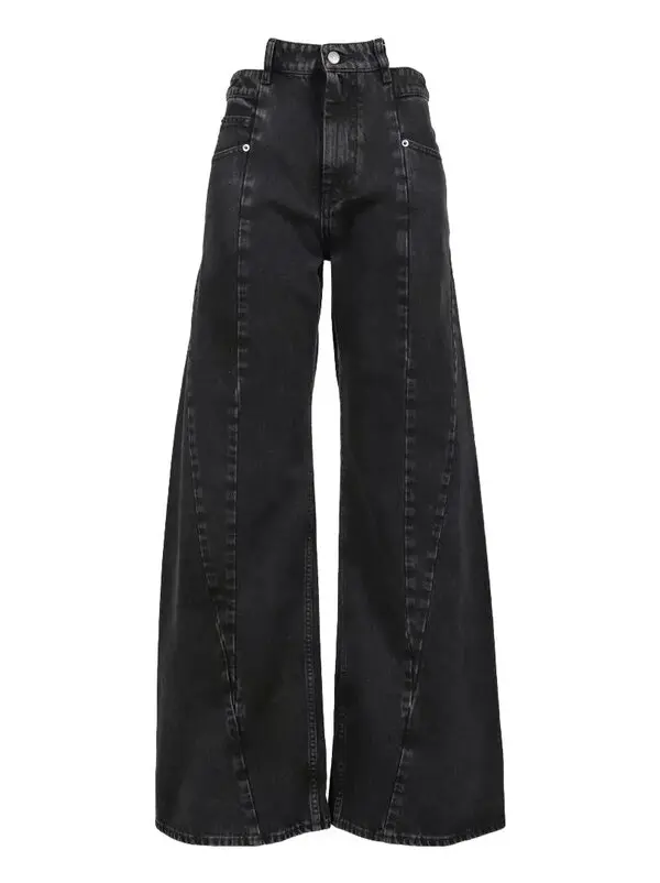 MAISON MARGIELA Cutout Wide-leg Trousers - Black