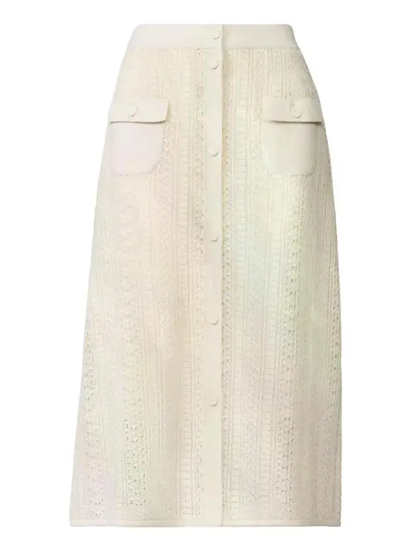 Fabiana Filippi Button Patch-pocket Knit Skirt - Neutrals