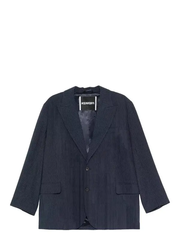 FRENKEN Striped Peak-lapel Blazer - Blue