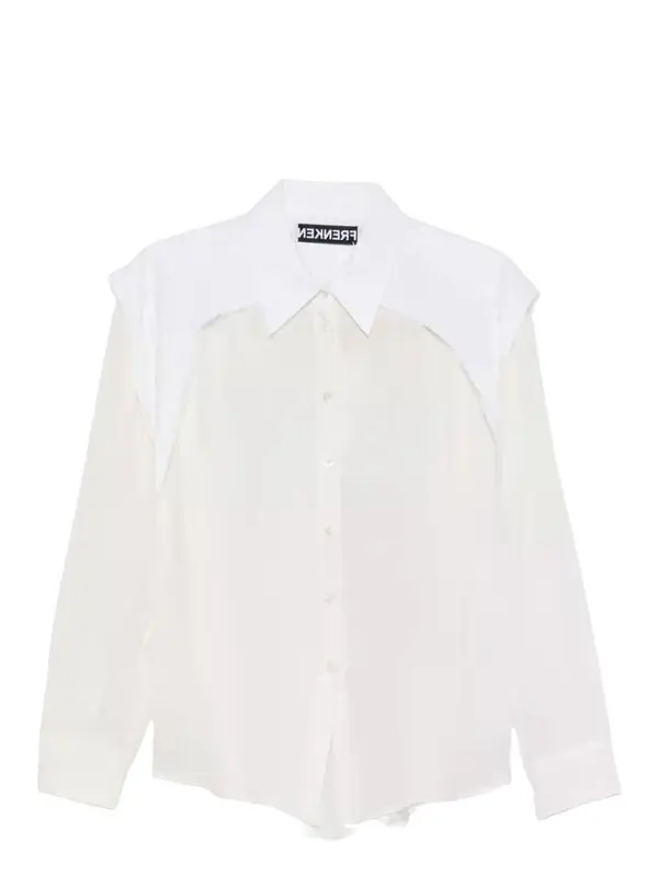 FRENKEN Semi-sheer Paneled Shirt - White