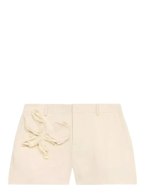 Blumarine Shorts With Butterfly Applique - Neutrals