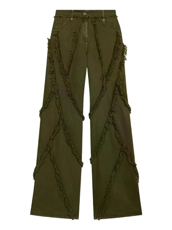 Blumarine Frayed Detail Jeans - Green