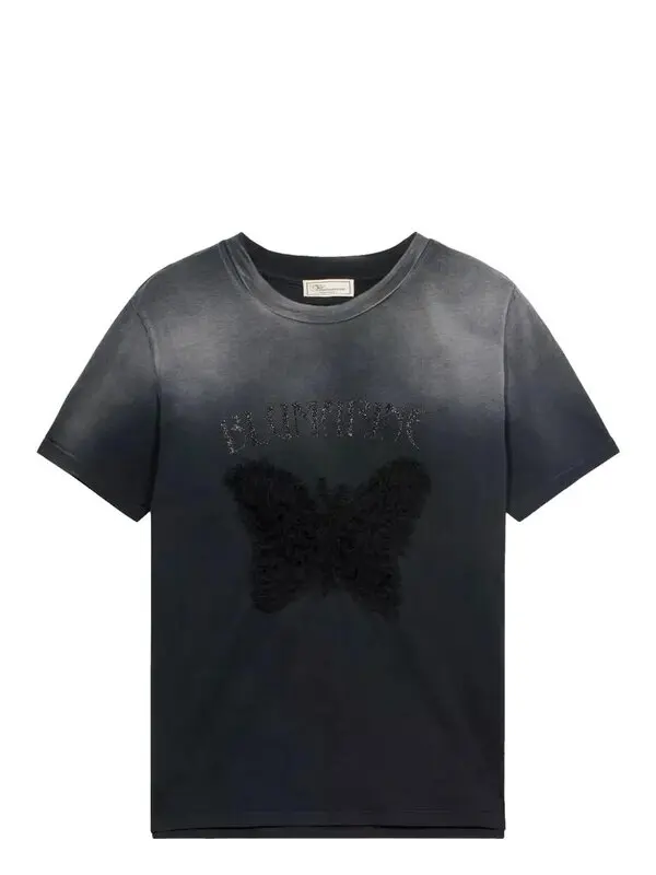 Blumarine Butterfly-print T-shirt - Grey