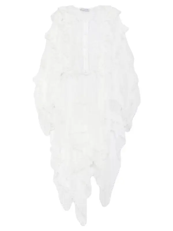 LES FILLES D'EVA Asymmetric Ruffled Dress - White