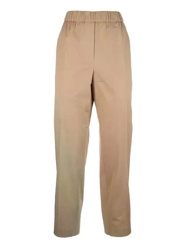 Peserico Bead-embellished Elasticated Trousers - Neutrals