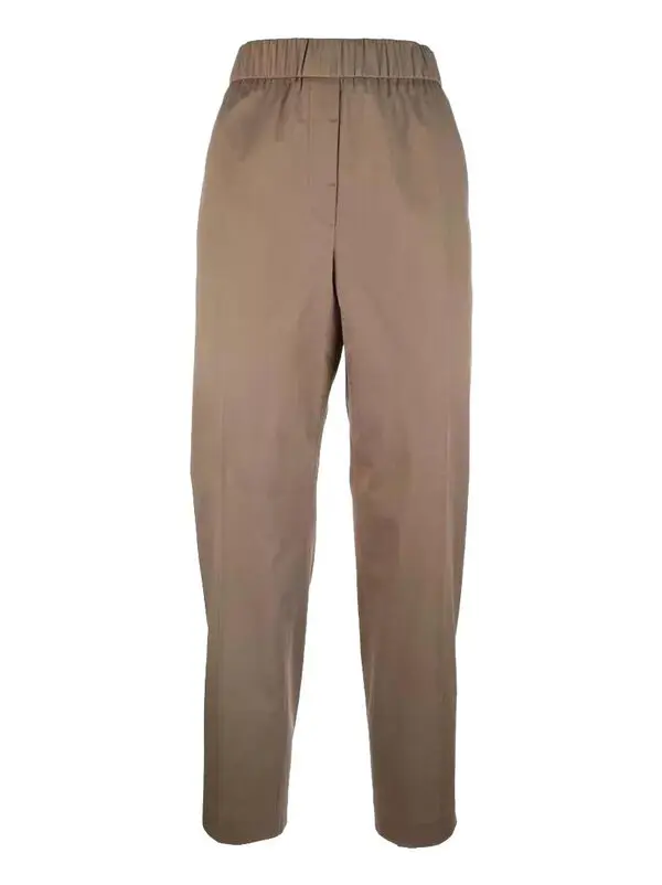 Peserico Monili-chain Elasticated-waist Trousers - Brown