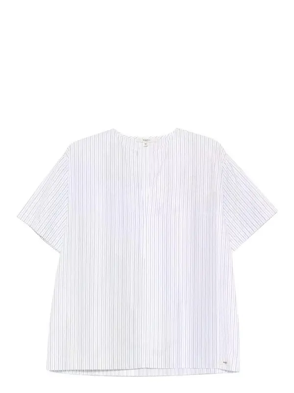 Barena Venezia Striped V-neck Blouse - White