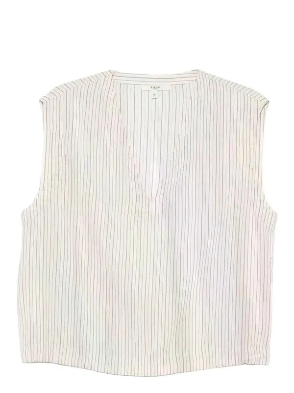 Barena Venezia Vertical-stripe V-neck Blouse - Neutrals