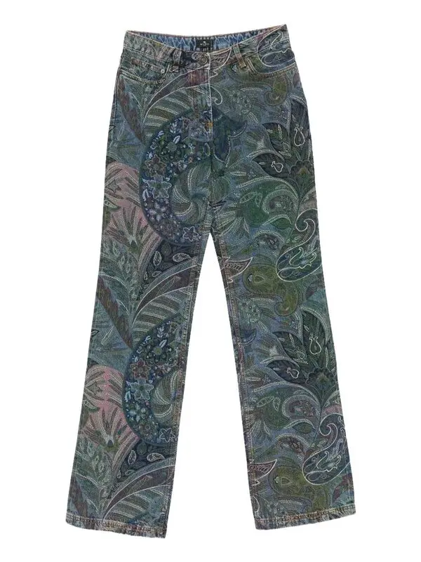Etro Paisley-print Jeans - Blue