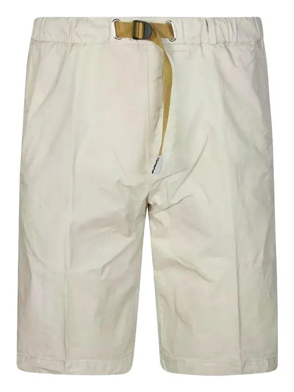 WHITE SAND Belted Elasticated-waist Shorts - Neutrals