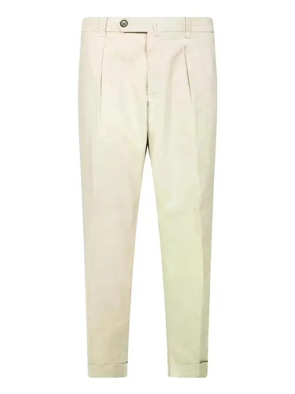 BERWICH Pleated Turn-up Trousers - Neutrals
