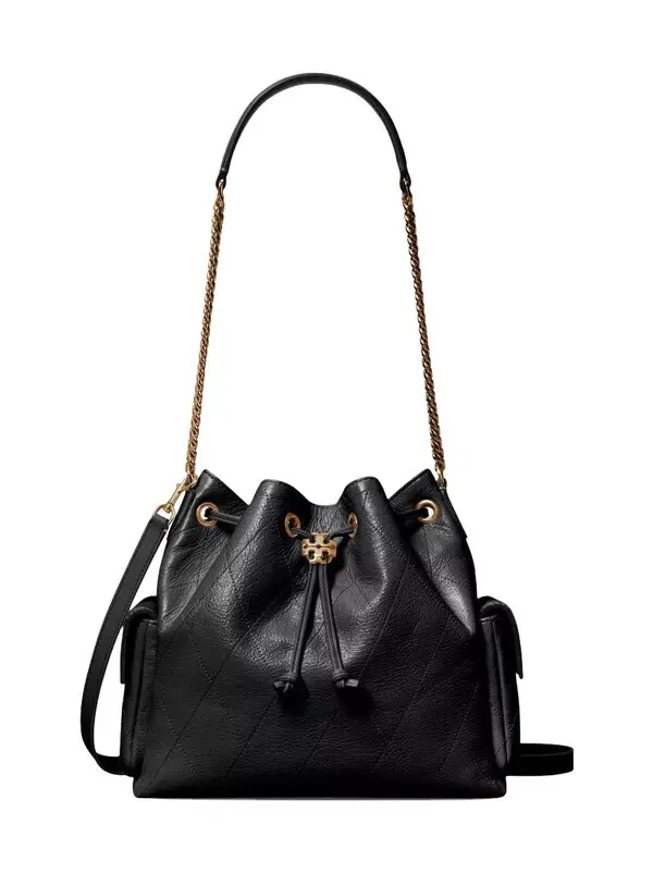 Tory Burch Quilted Drawstring Shoulder Bag - Black