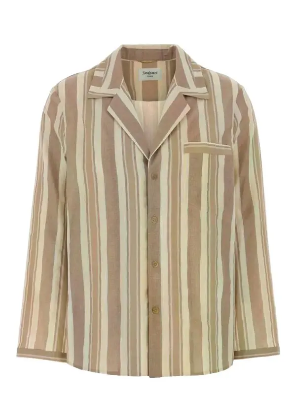 Saint Laurent Striped Shirt - Neutrals