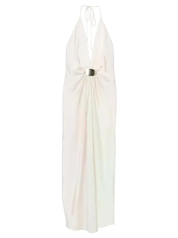 SIMONA CORSELLINI V-neck Maxi Dress - Neutrals
