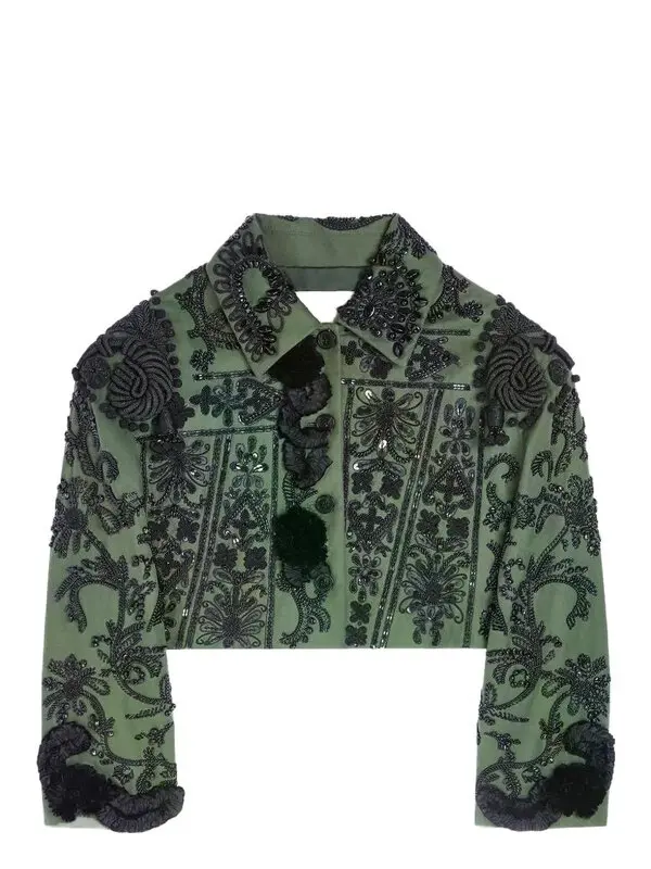Dries Van Noten Sequin-embroidered Cotton Jacket - Green