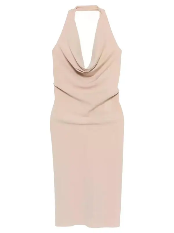 Moschino 2000s Cowl-neck Halterneck Dress - Neutrals