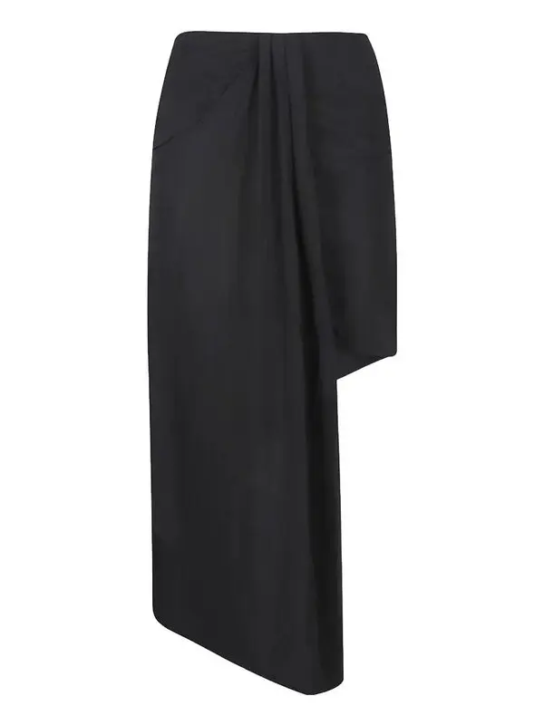 AMAZUIN Emma Draped Asymmetric Skirt - Black