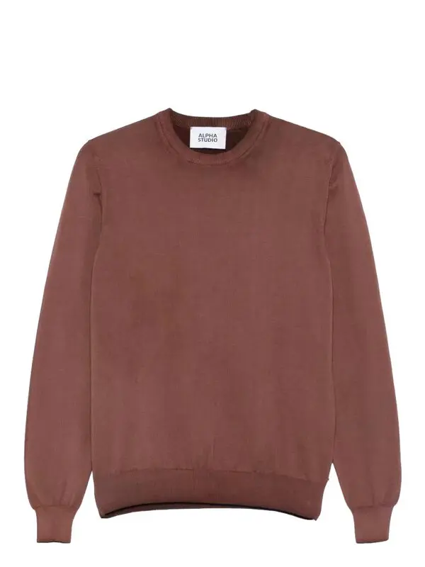 Alpha Studio Crewneck Jumper - Brown