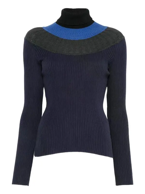 Giorgio Armani 2000s Ribbed Roll-neck Sweater - Blue