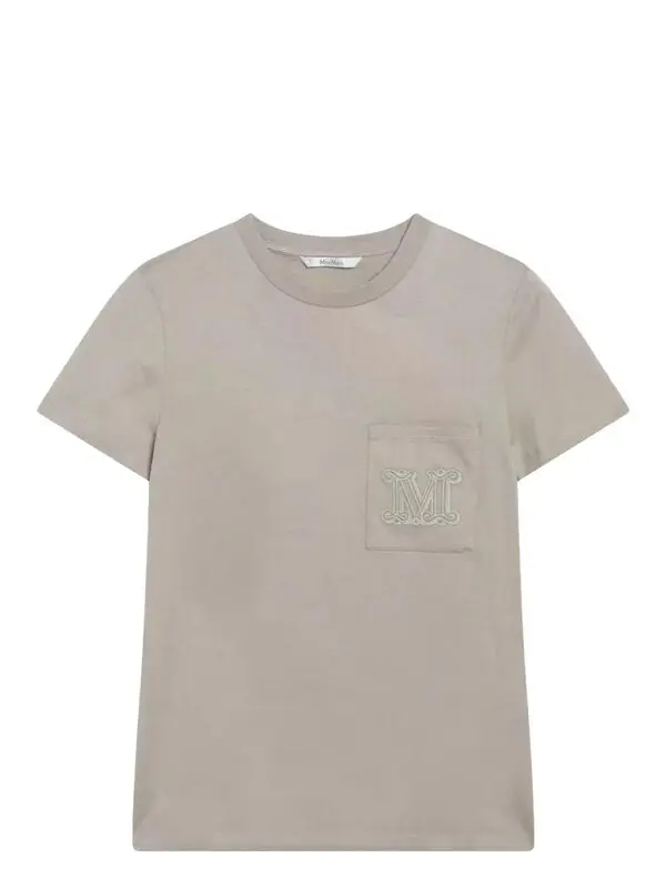 Max Mara Logo-appliqué T-shirt - Neutrals