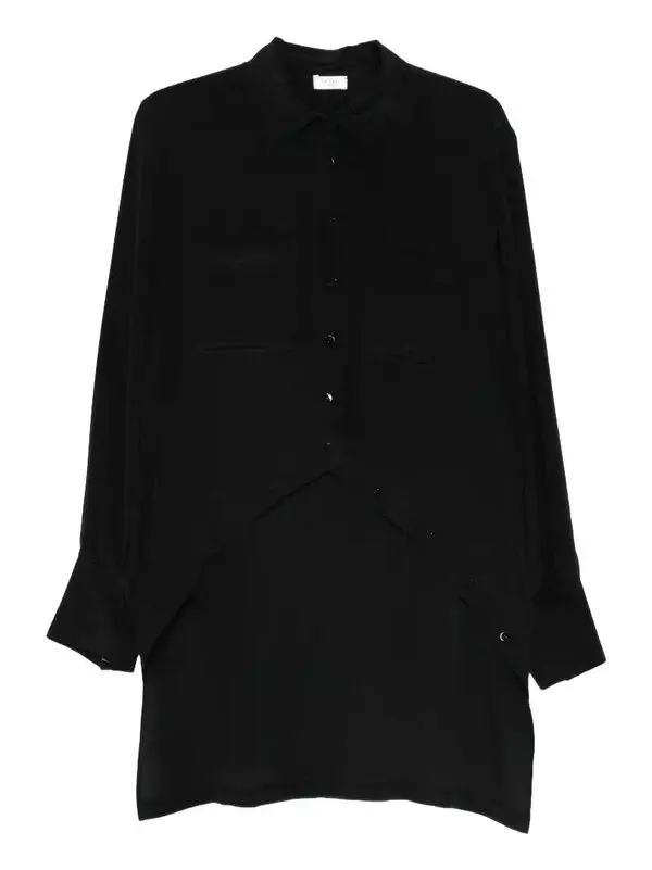 DI.LA3 PARI' Asymmetric-hem Shirt - Black