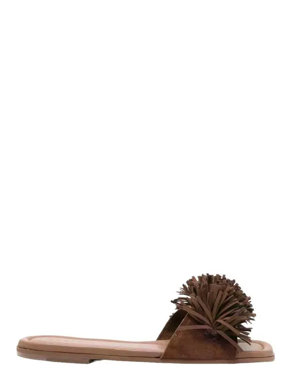 Inuikii Fringes Flower Suede Sandals - Brown