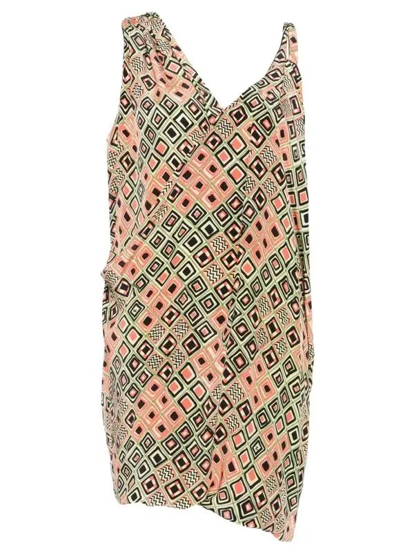 Missoni 2000s Geometric-print Mini Dress - Green