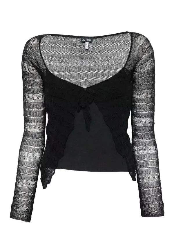 Giorgio Armani 2000s Open-knit Top - Black