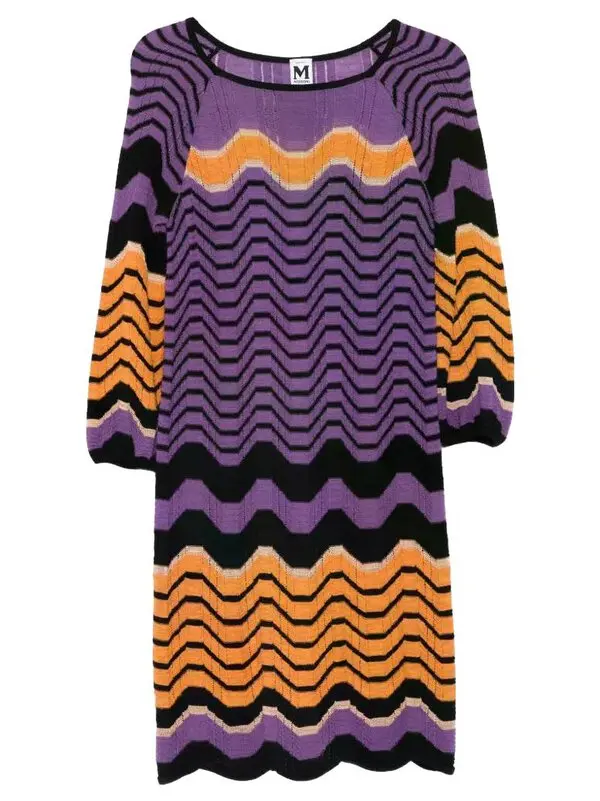 Missoni 2000s Zigzag-knit Midi Dress - Purple