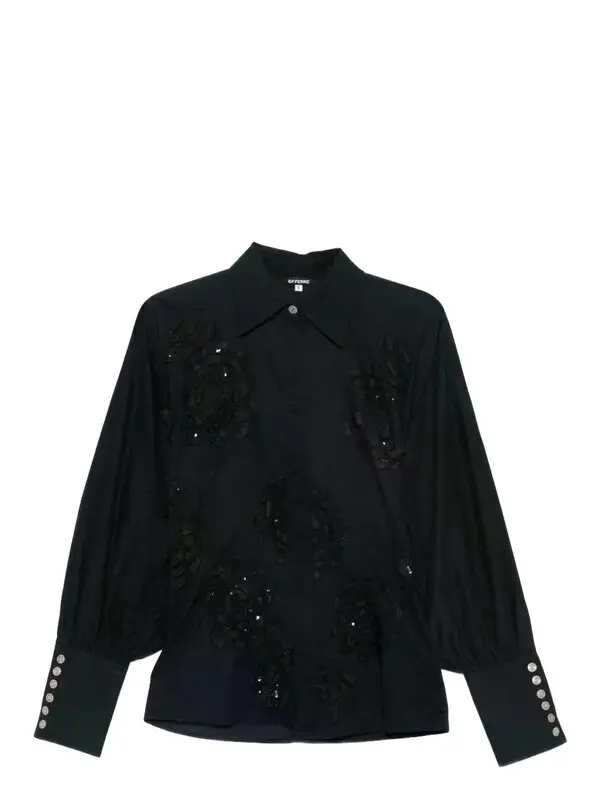 Gianfranco Ferre Floral-detail Shirt - Black