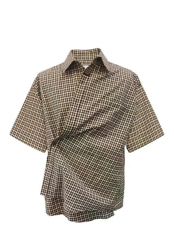 Martine Rose Check-pattern Short-sleeve Shirt - Green